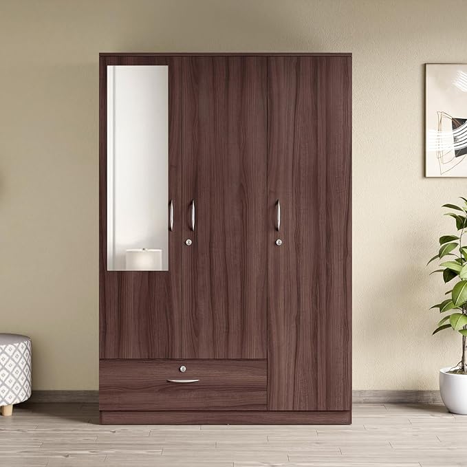 GODREJ INTERIO Wardrobe, EWA 3-Door Engineered Wood Wardrobe with ...