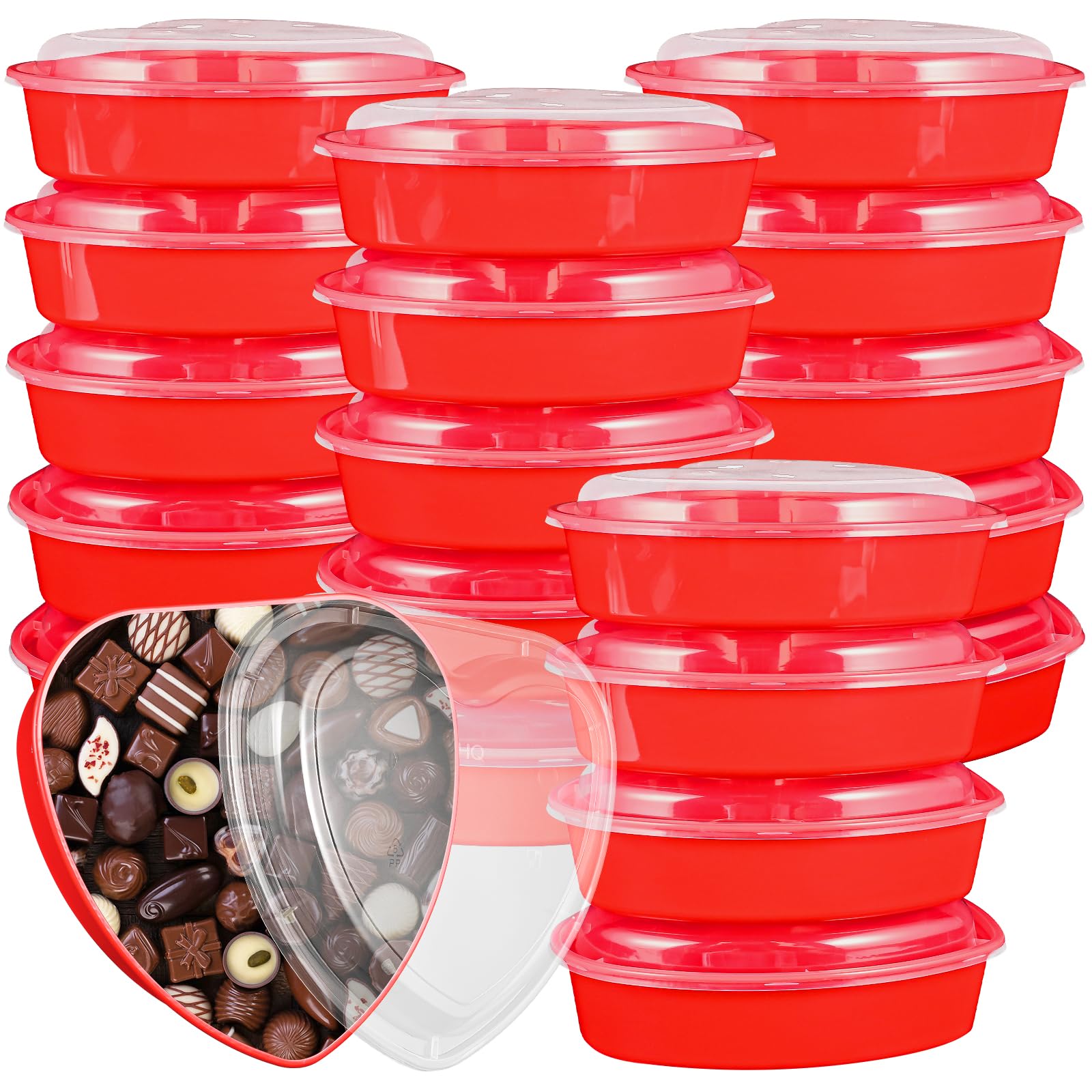 Amazon.com: Yoiemivy 20 Pcs Valentines Day Heart Containers 27 oz ...