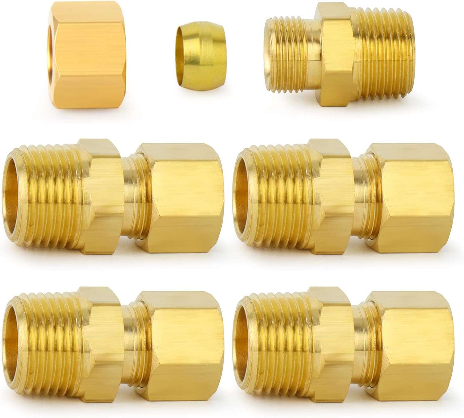 ChillWaves Brass Compression Tube Fitting, 1/2" OD x 1/2" NPT Male ...