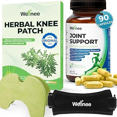 Amazon.com: Wellnee Knee Support Bundle: Knee Strap, Herbal Patches ...