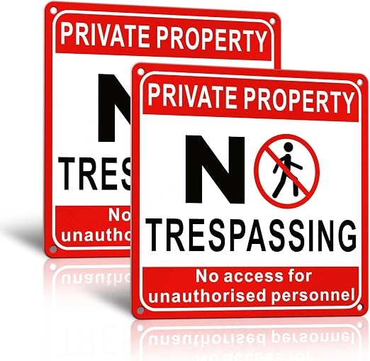 TAKULA Signs Private Property No Trespassing - 22 * 22CM No ...