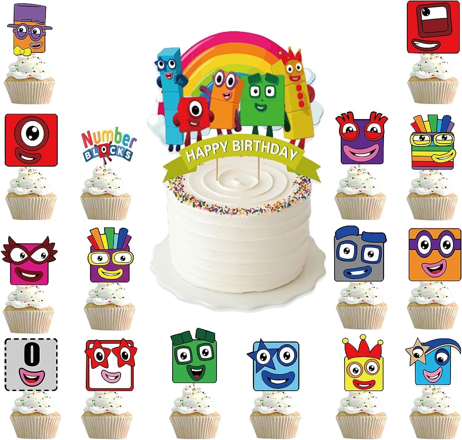 Amazon.com: Numberblocks Party Decorations, 17 Pcs Number Theme Cake ...
