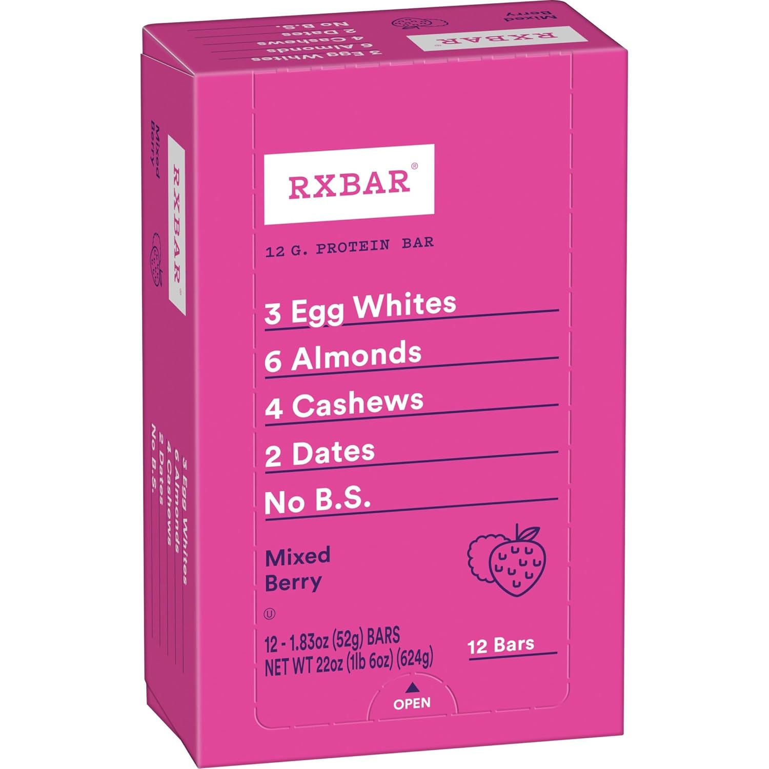 Amazon.com : RXBAR Protein Bars, Protein Snack, Snack Bars, Mixed Berry ...