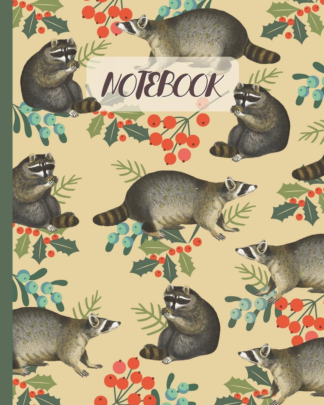 Notebook: Cute Raccoons Drawing - Lined Notebook, Diary, Track, Log ...