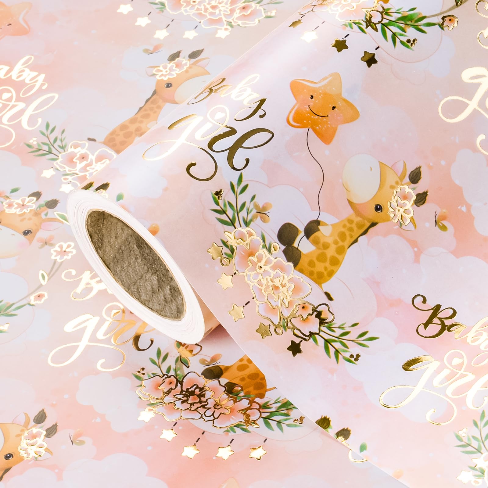Amazon.com: WRAPAHOLIC Baby Girl Wrapping Paper Roll - Mini Roll - 17 ...
