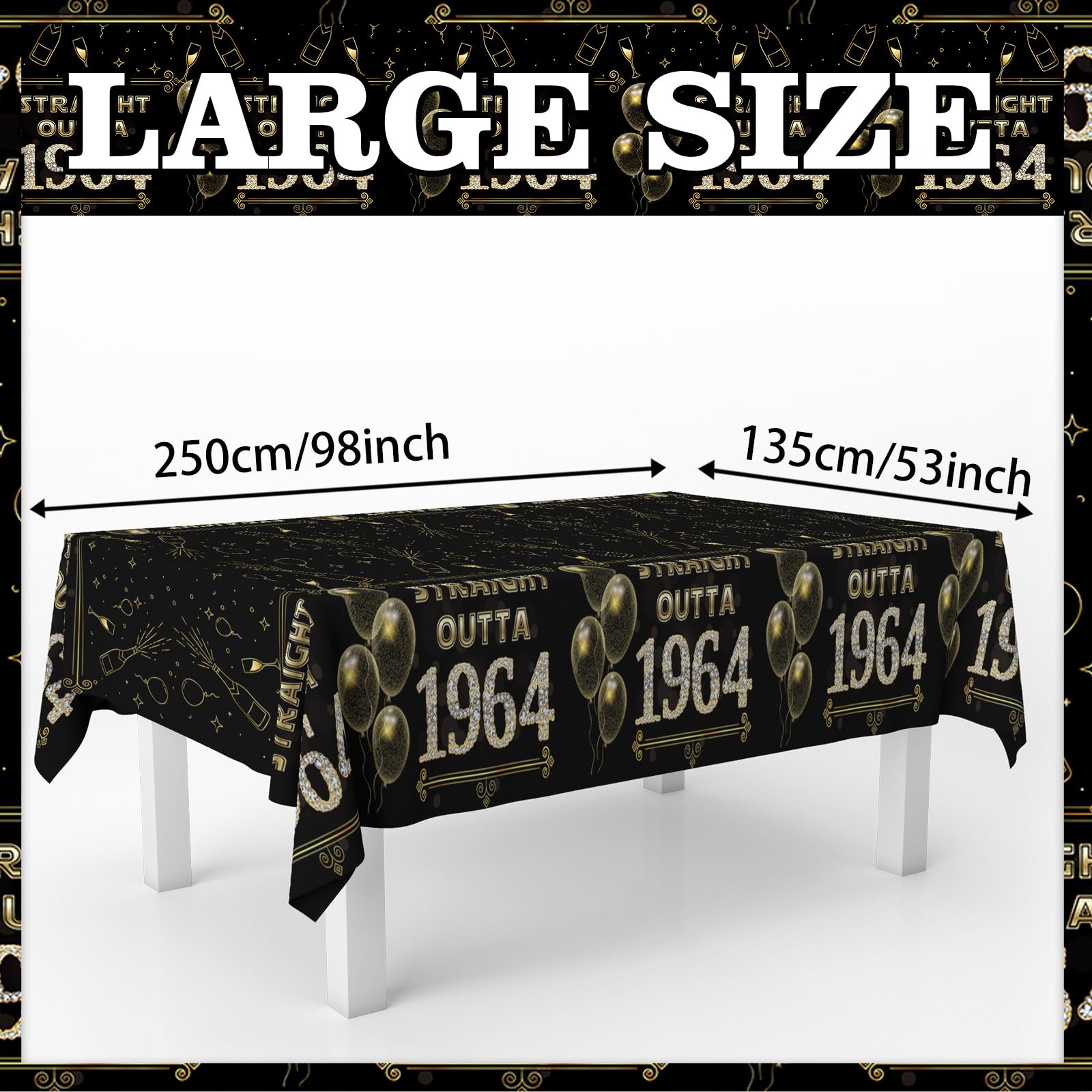 Snapklik.com : Straight Outta 1964 Birthday Tablecloths, Cheer To 60 ...
