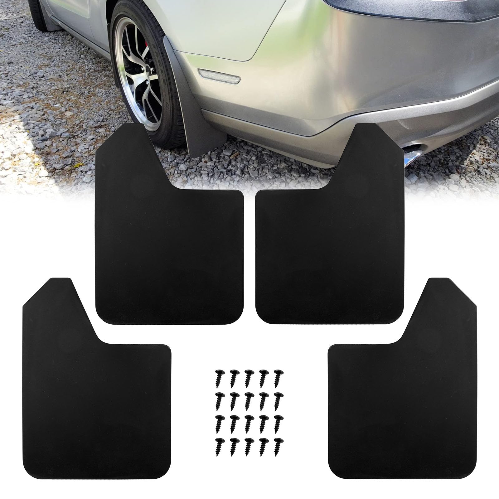 Amazon.com: RULLINE 4PCS Car Mud Flaps Splash Guard Fender with 20PCS ...