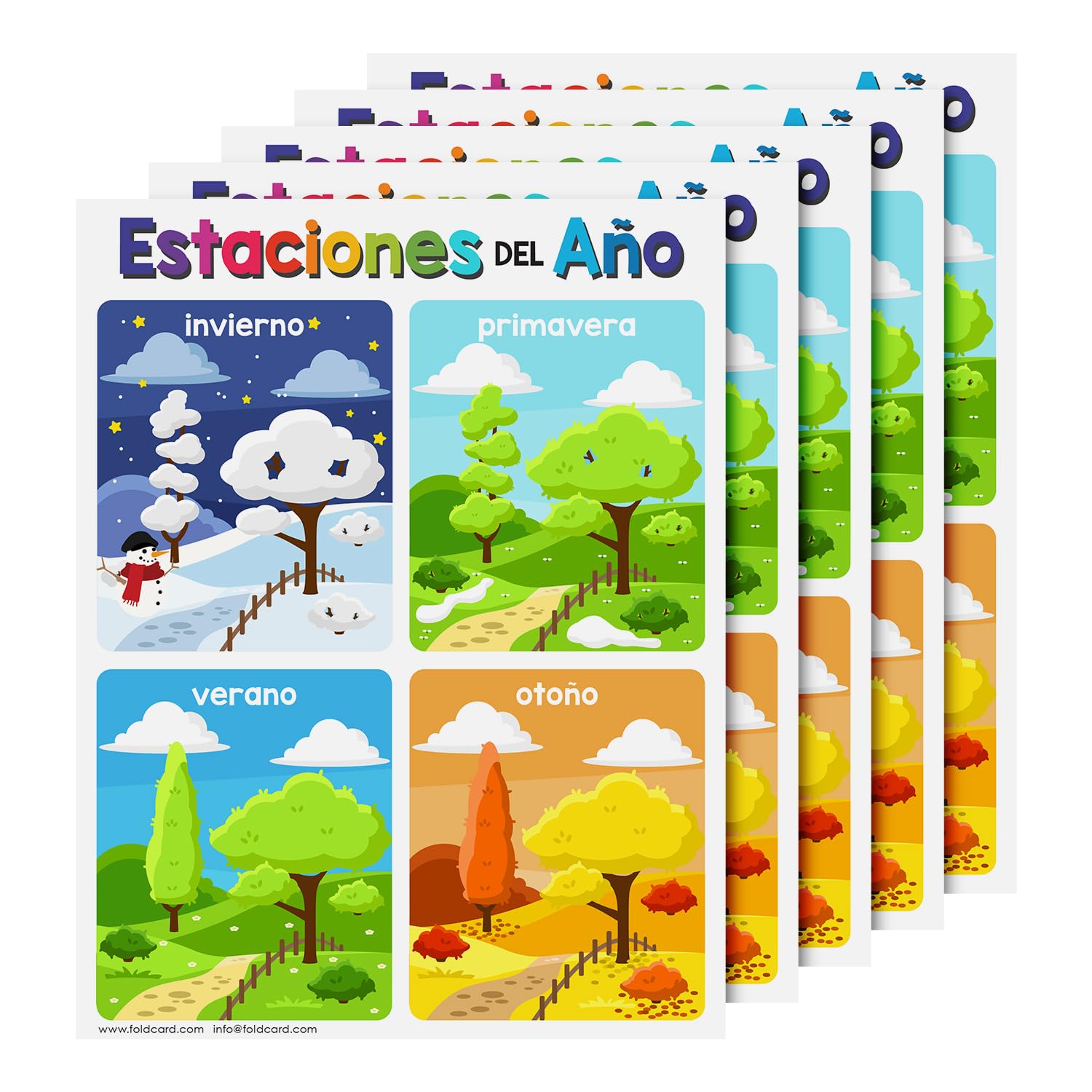 Snapklik.com : Estaciones Del Ano Spanish Educational Posters For Kids ...