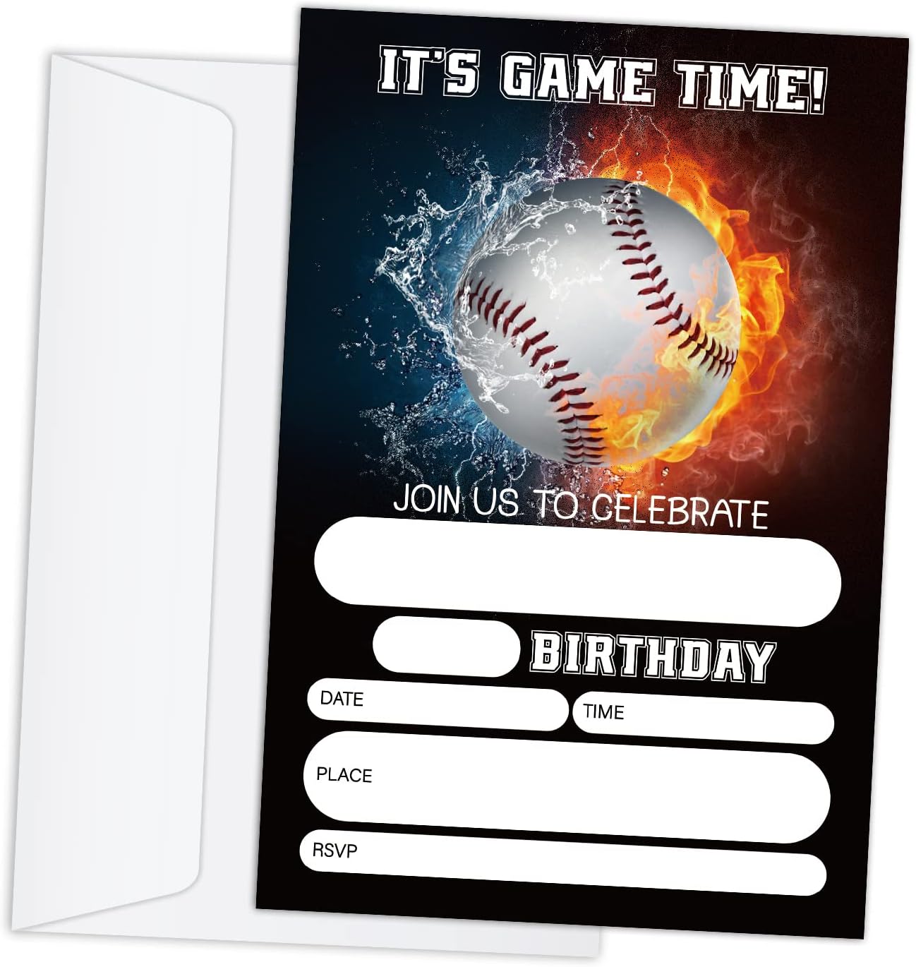 Amazon.com: RLCNOT Baseball Birthday Invitations Cards with Envelopes ...