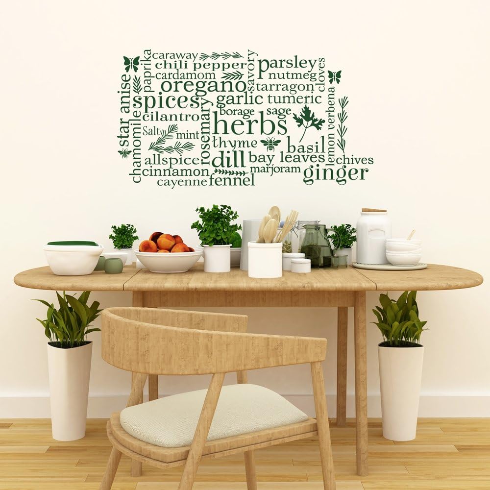 Amazon.com: "Kitchen Herbs and Spices" Wall Decal Sticker Lettering ...