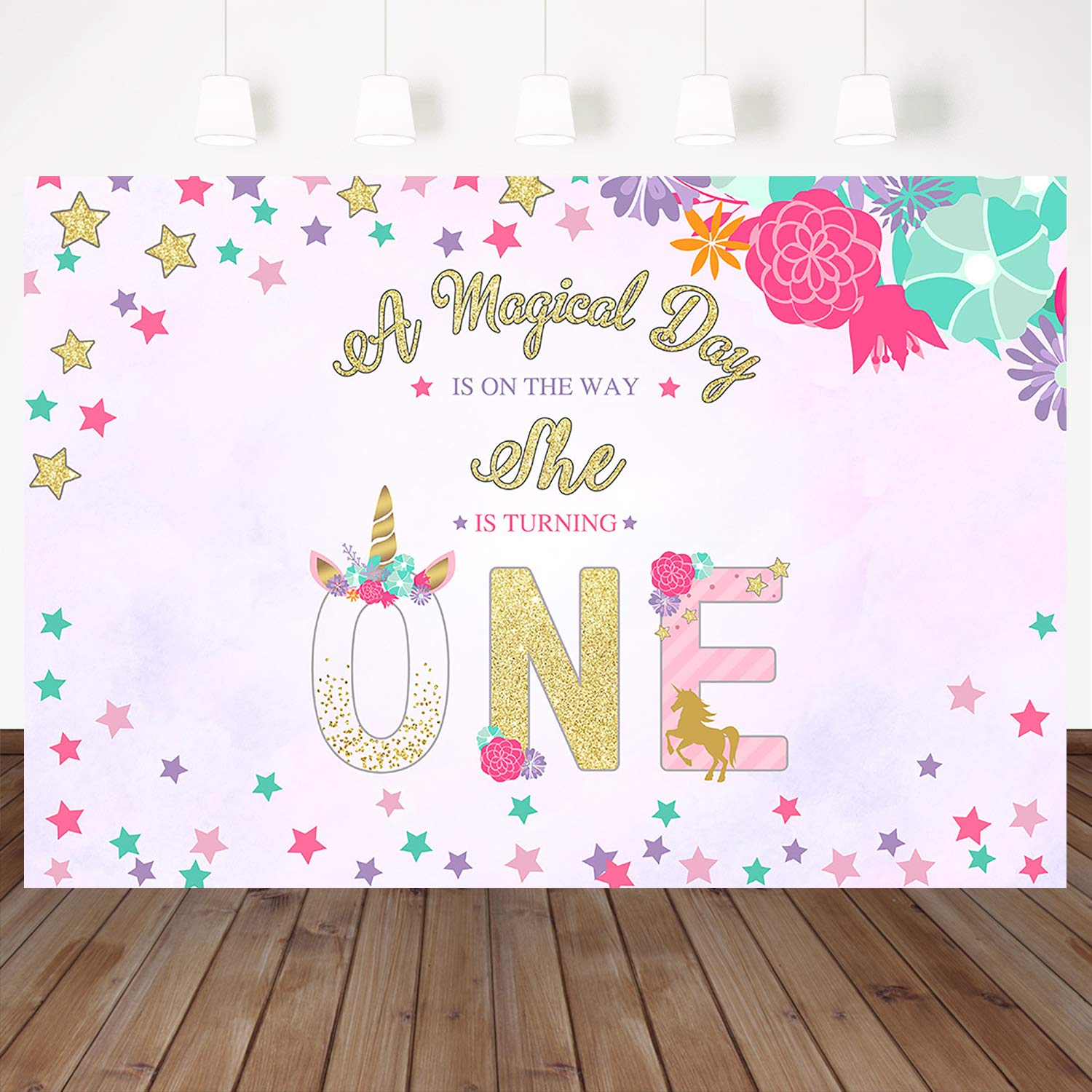 Buy Mehofoto Unicorn 1st Birthday Backdrop Unicorn Theme She is Turning ...