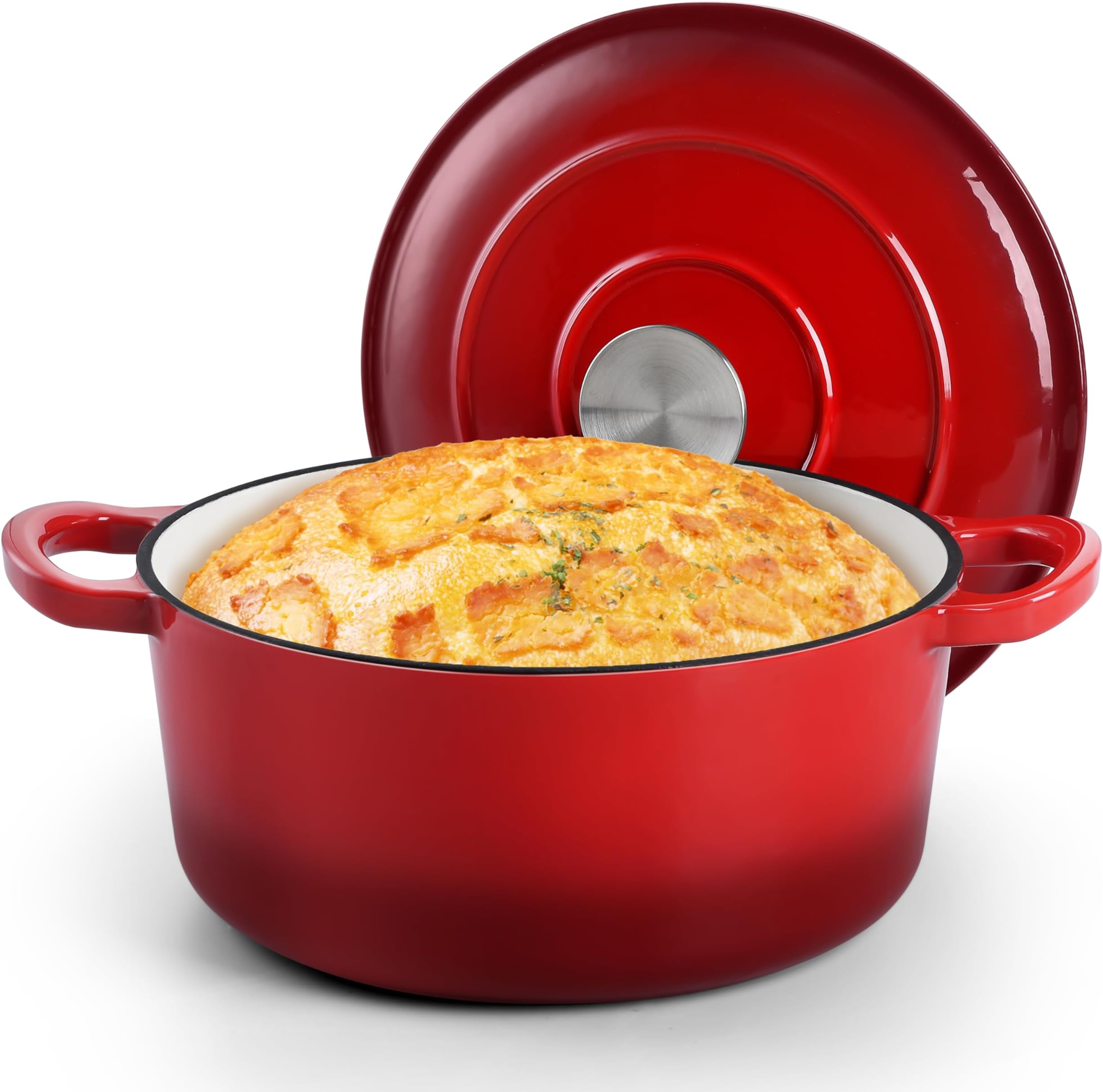 Amazon.com: M-COOKER 4.5 Quart Dutch Oven Pot with Lid: Versatile Cast ...