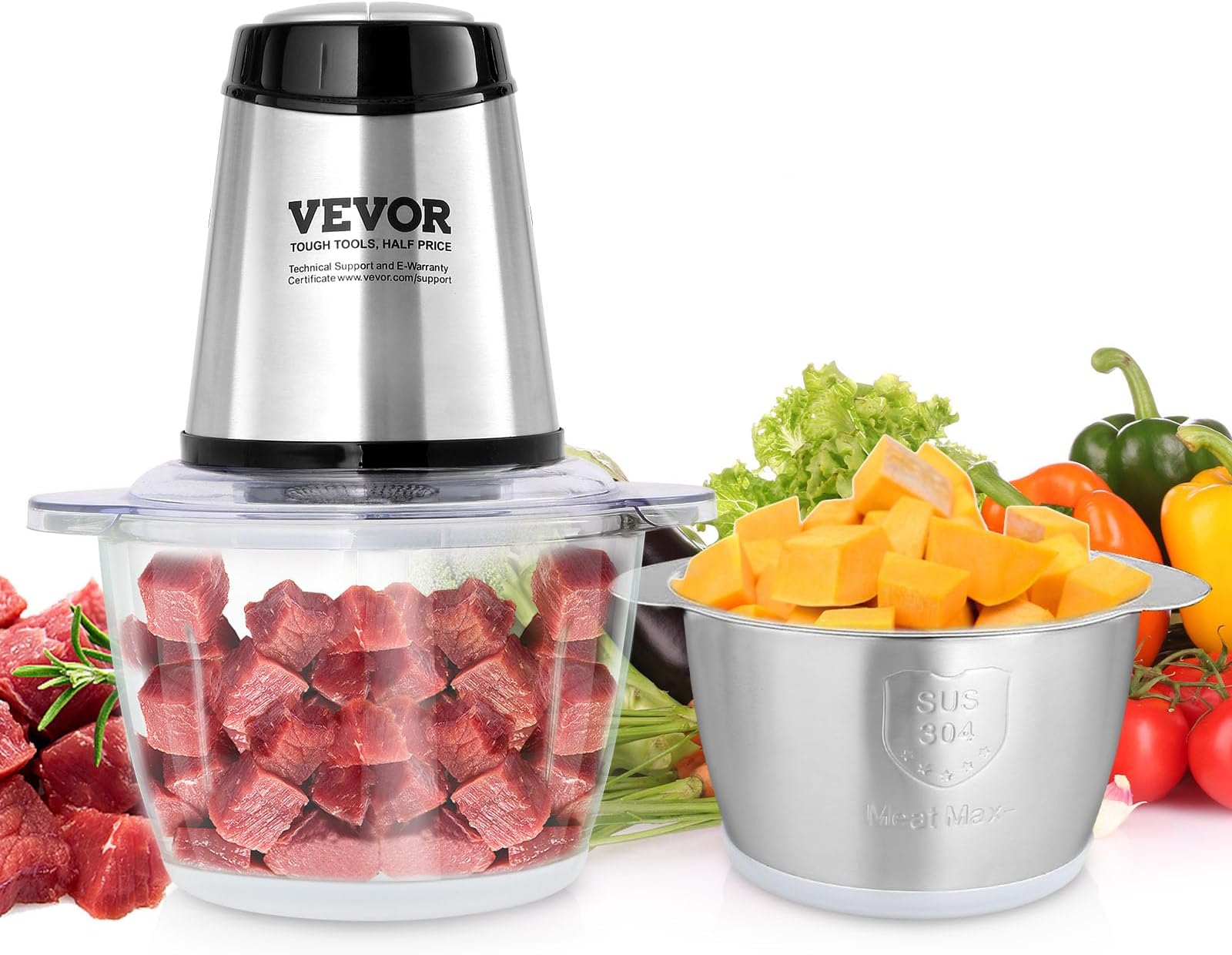 Amazon.com: Food Processors with Handle,8 Cup Meat Grinder Veggie ...