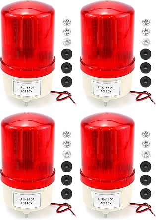 QWORK Industrial LED Rotating Strobe Beacon Warning Lights, 4 Pack ...