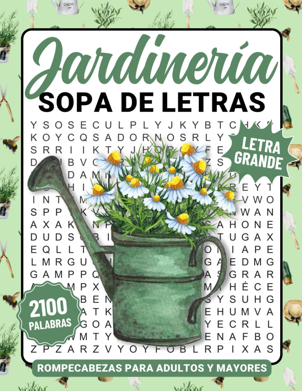 Jardinería Sopa De Letras En Español Para Adultos: Libro De Juegos De ...