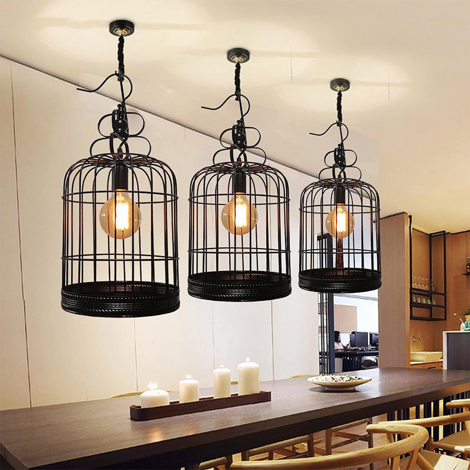 Rustic Metal Wire Chandelier Industrial Ceiling Lights Rustic LULING
