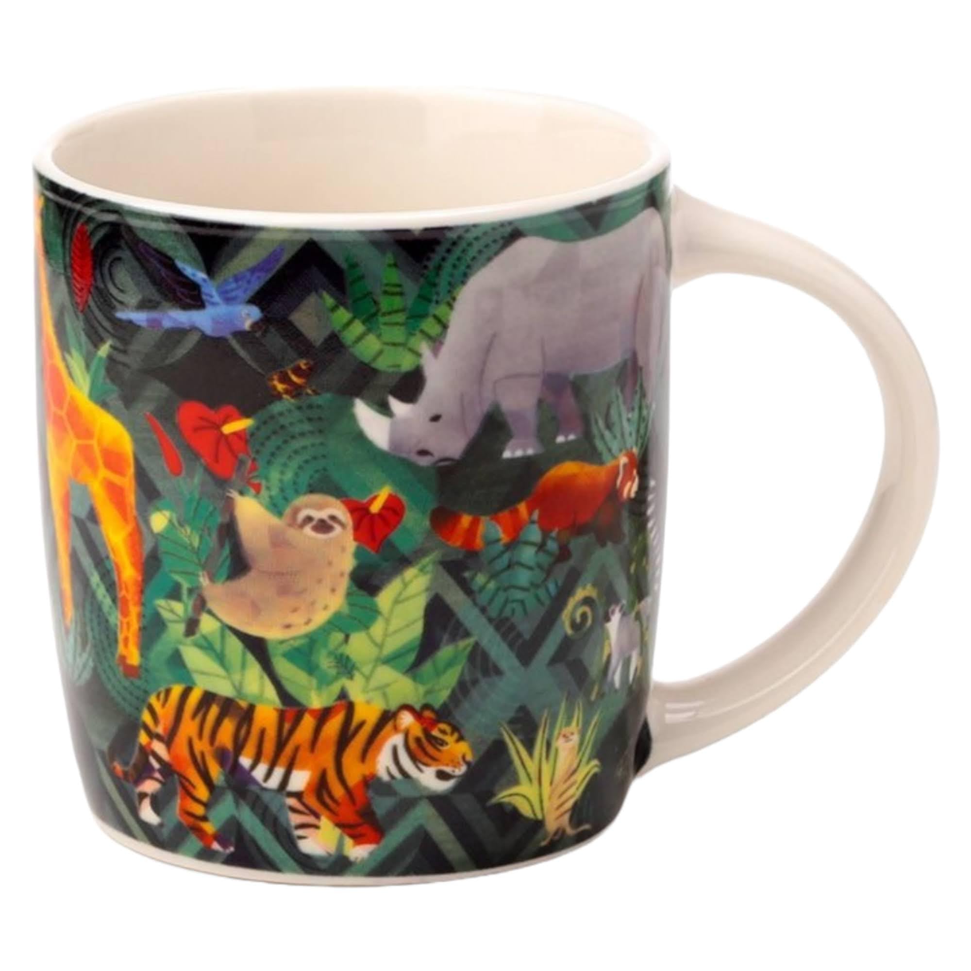 Animal Kingdom Rainforest Porcelain Mug Cup 330ml – Featuring Rhino ...