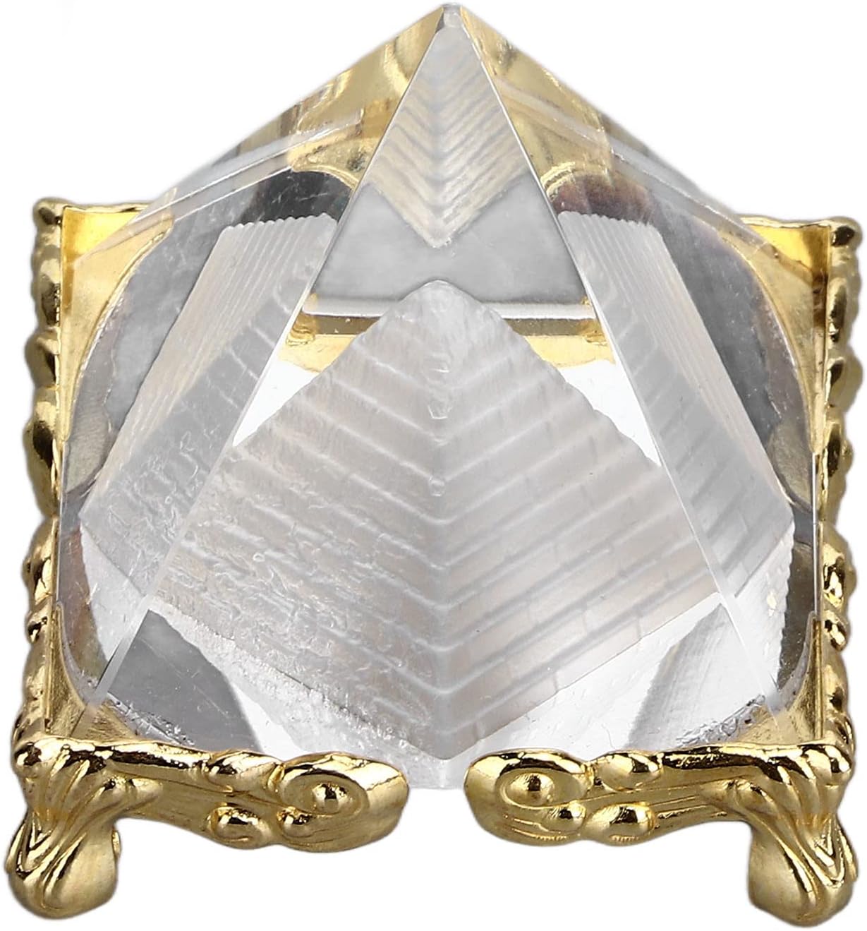 Amazon.com : VTOSEN Crystal Pyramid, Crystal Carved Pyramid Ornament ...
