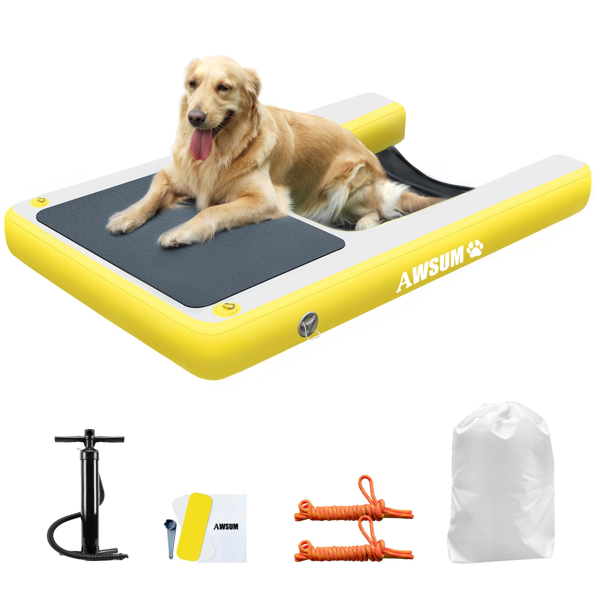 Snapklik.com : AWSUM Inflatable Dog Water Ramp 4ft X 3.3ft Dog Boat ...