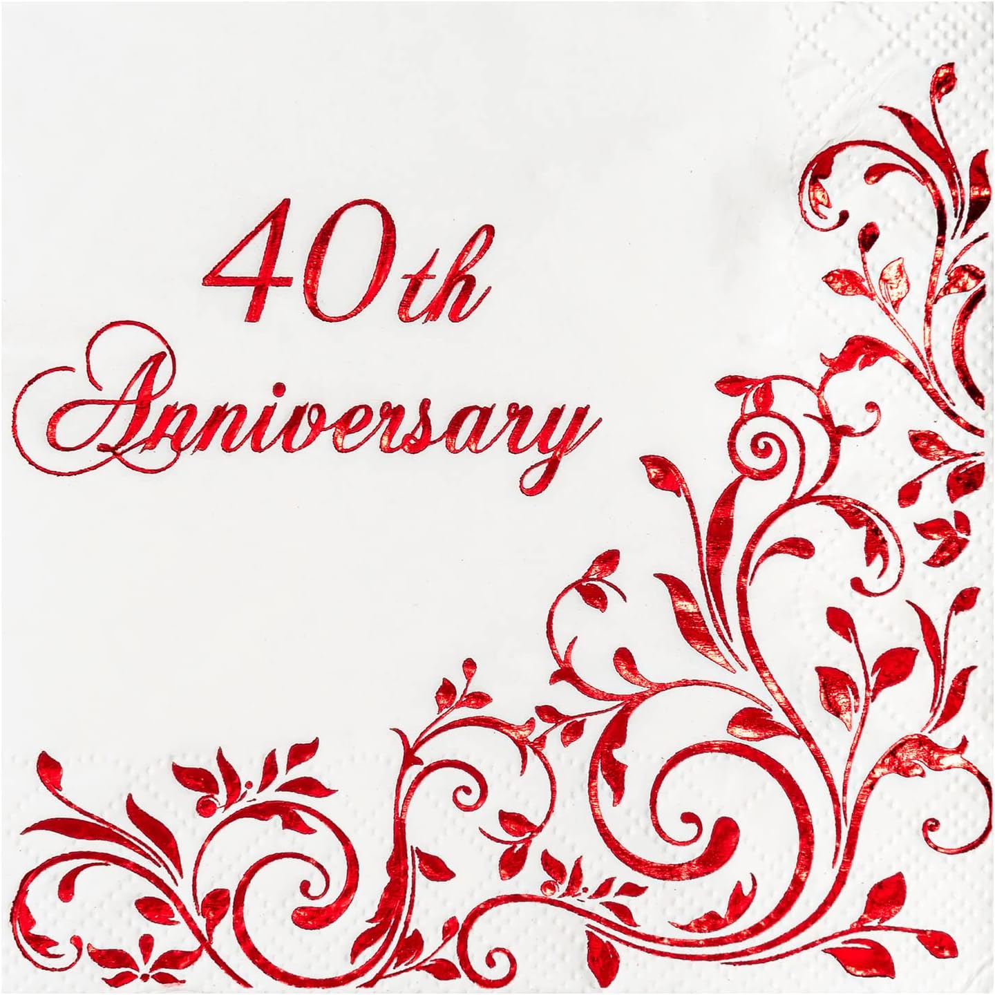 Luxury 40th Ruby Wedding Anniversary Napkins : Amazon.co.uk: Home & Kitchen