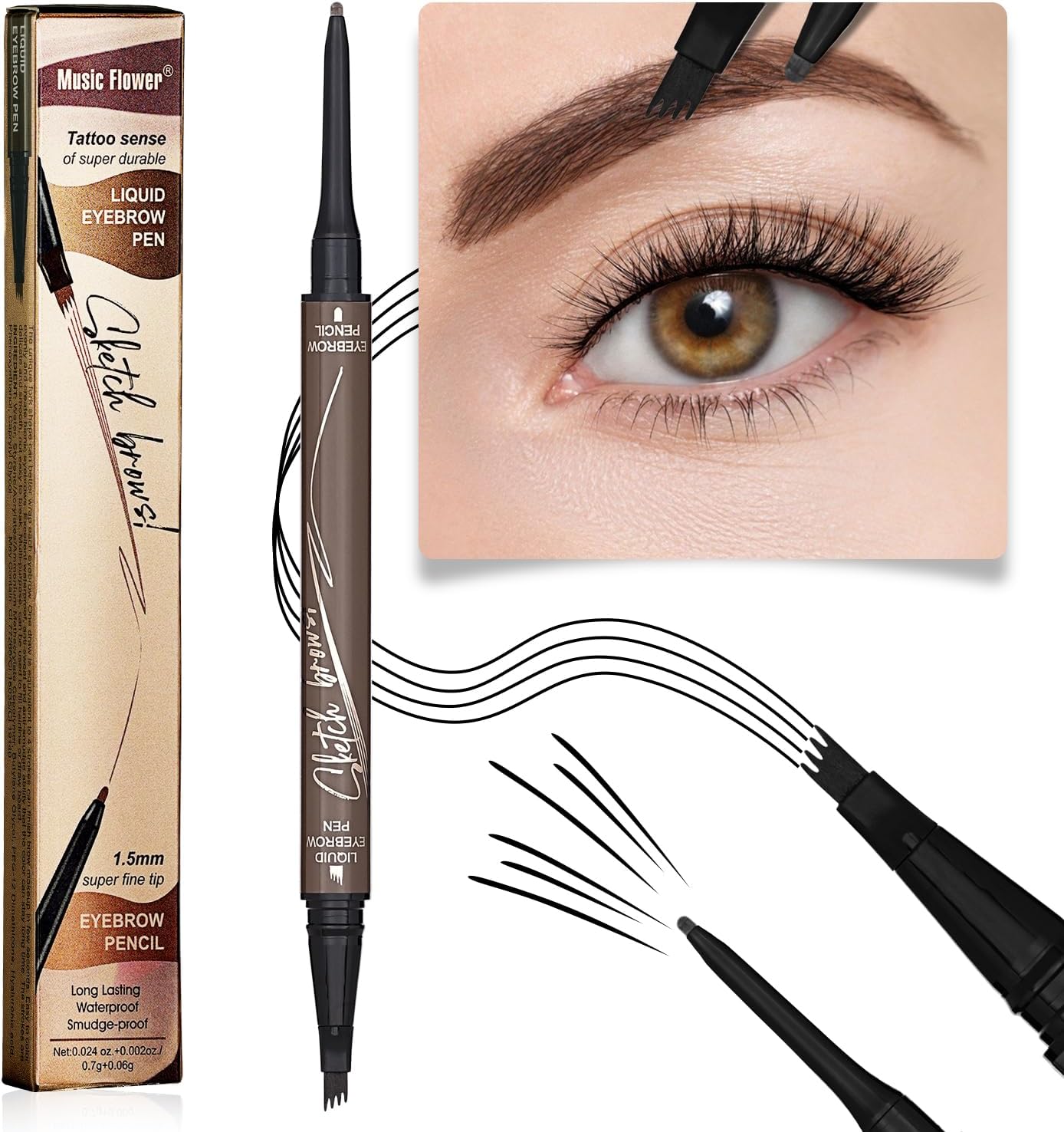 Amazon.com : Eyebrow Microblading Marker Pen, 2 Pcs Brow Mapping Pens ...
