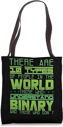 Amazon.com: 10 Types Of People Understanding Binary Code Programming Tote Bag : Clothing, Shoes ...