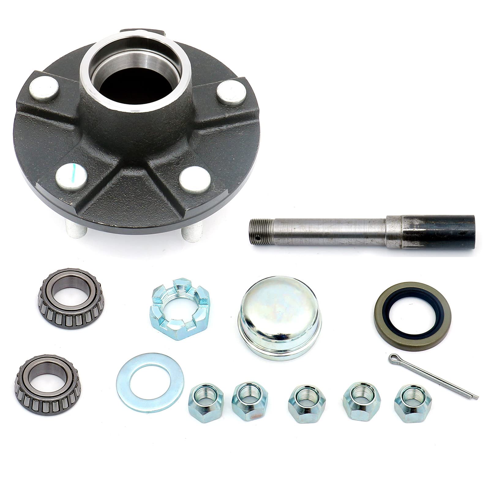 Amazon.com: FKG Trailer Hub Spindle Kit 5 Bolt on 4.5 Inch Circle Fit ...