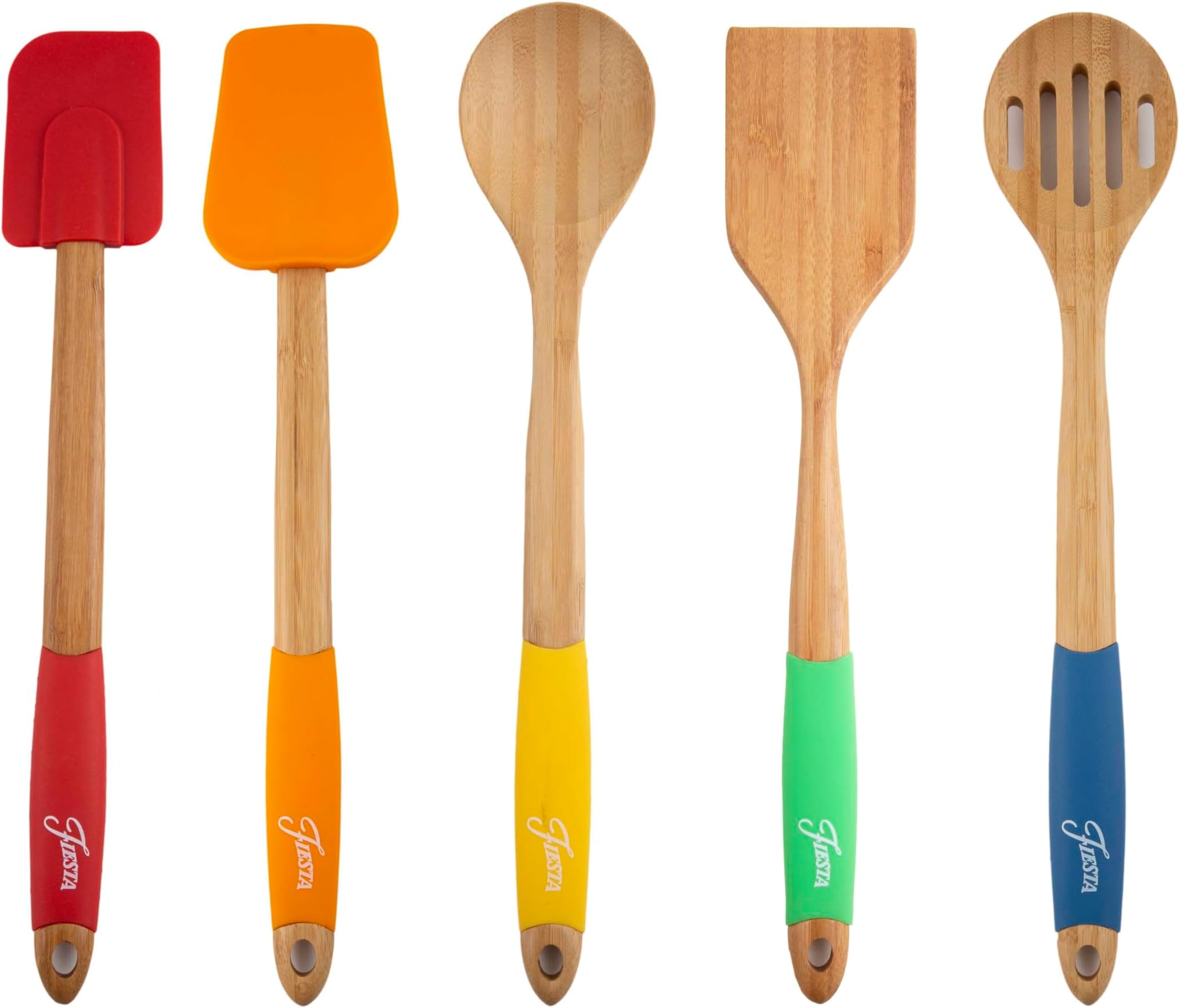 Amazon.com: Cambridge 6384X9FSTA94NR Fiesta Bamboo 5-Piece Silicone ...