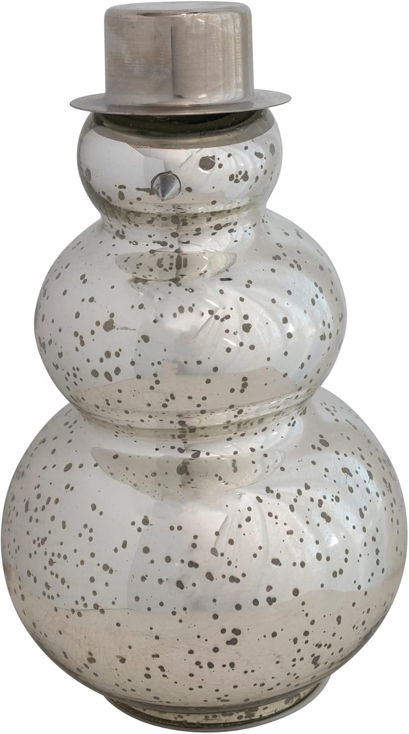 Amazon.com: Creative Co-Op 6" Round x 10" H Mercury Glass Snowman w/LED ...