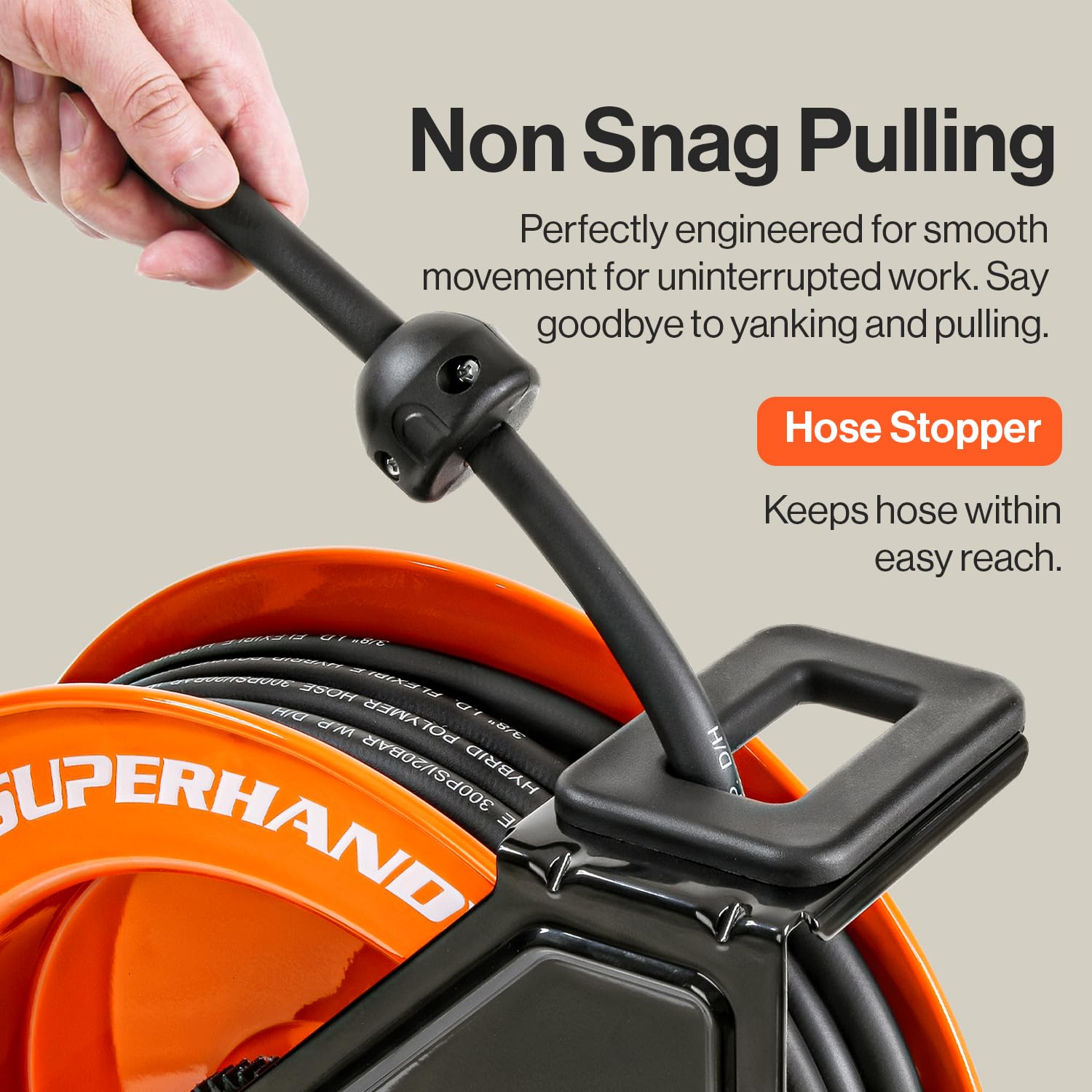 Snapklik.com : Air Hose Reel Retractable Industrial 3/8" Inch X 50 Feet ...