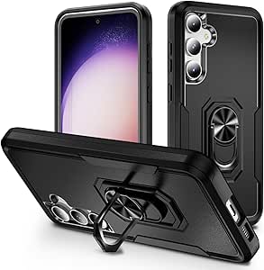 Amazon.com: IXJYLCPC for Samsung Galaxy S23 FE Phone Case, with Rotatable Finger Ring Kickstand ...