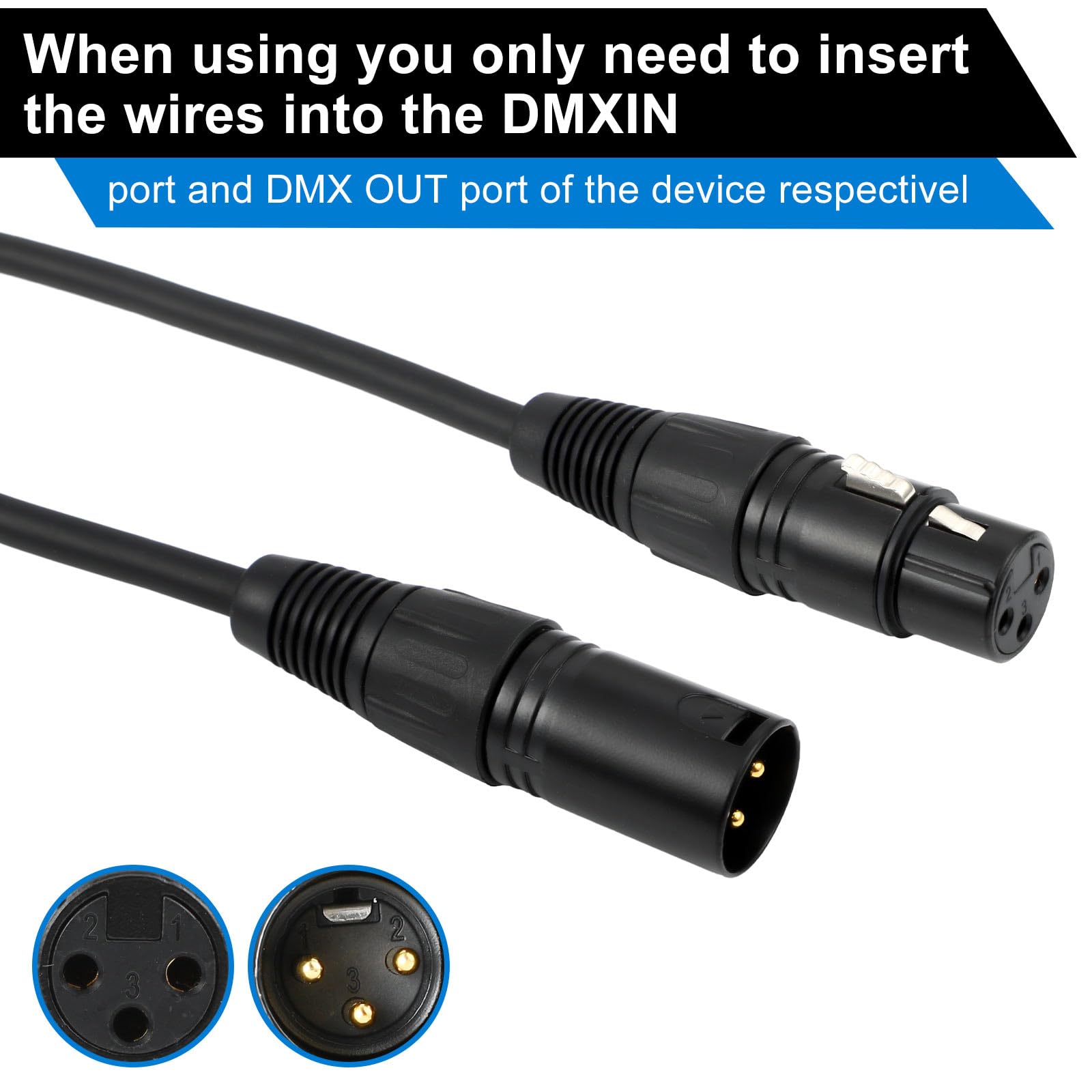 Snapklik.com : Kanayu 10 Pack/ 26.3ft DMX Cable 8 Meter DMX Signal Cables