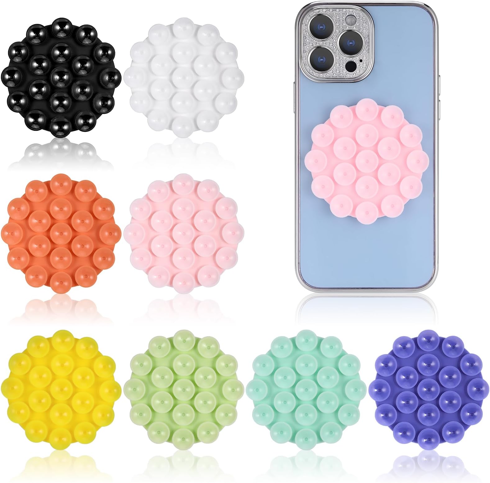 Hejo 8PCS Silicone Suction Cup Phone Case Mount, Suction Phone Mount ...