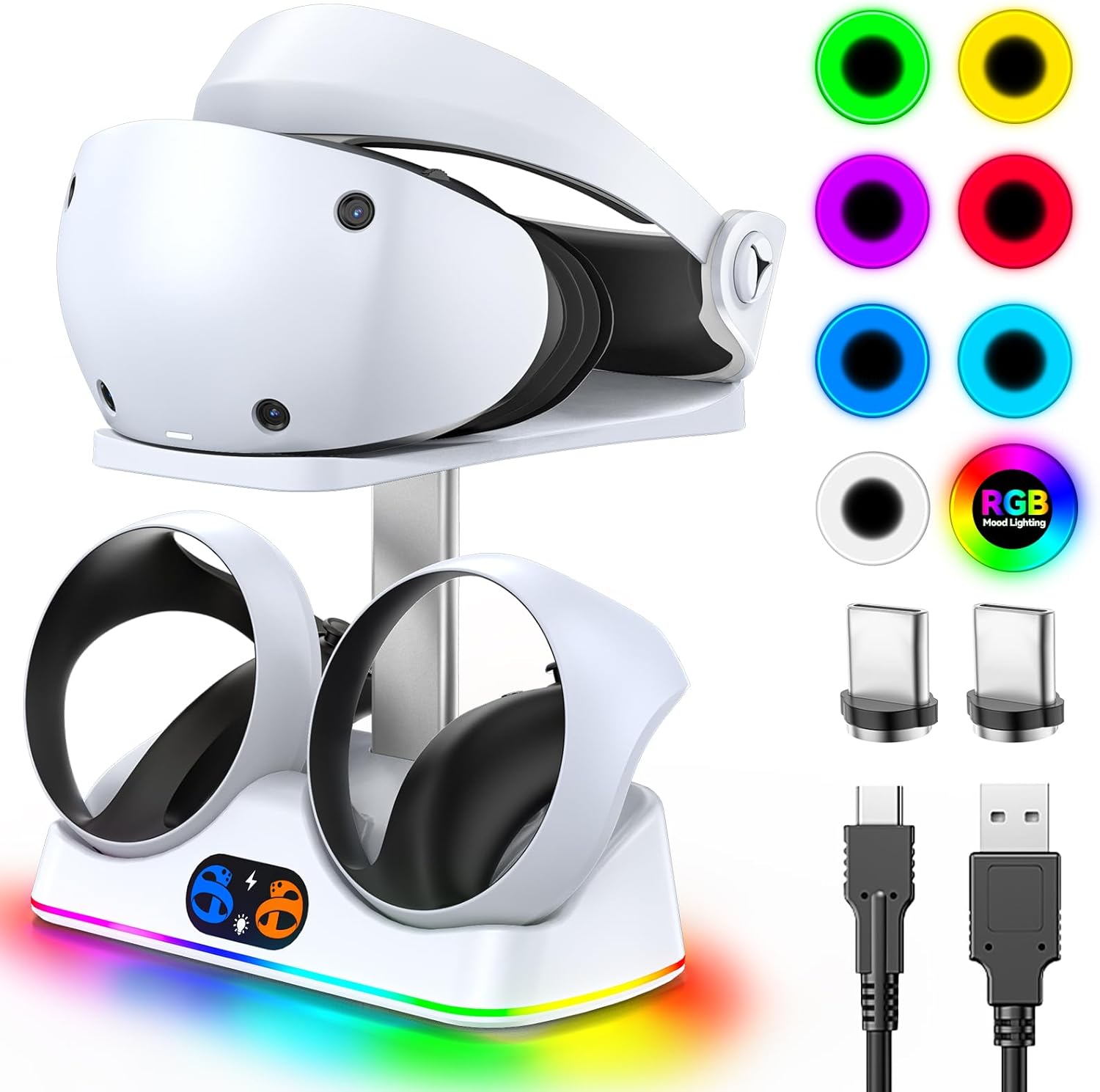 PSVR 2 Controller Charging Station, Virtual Reality Headset Display ...