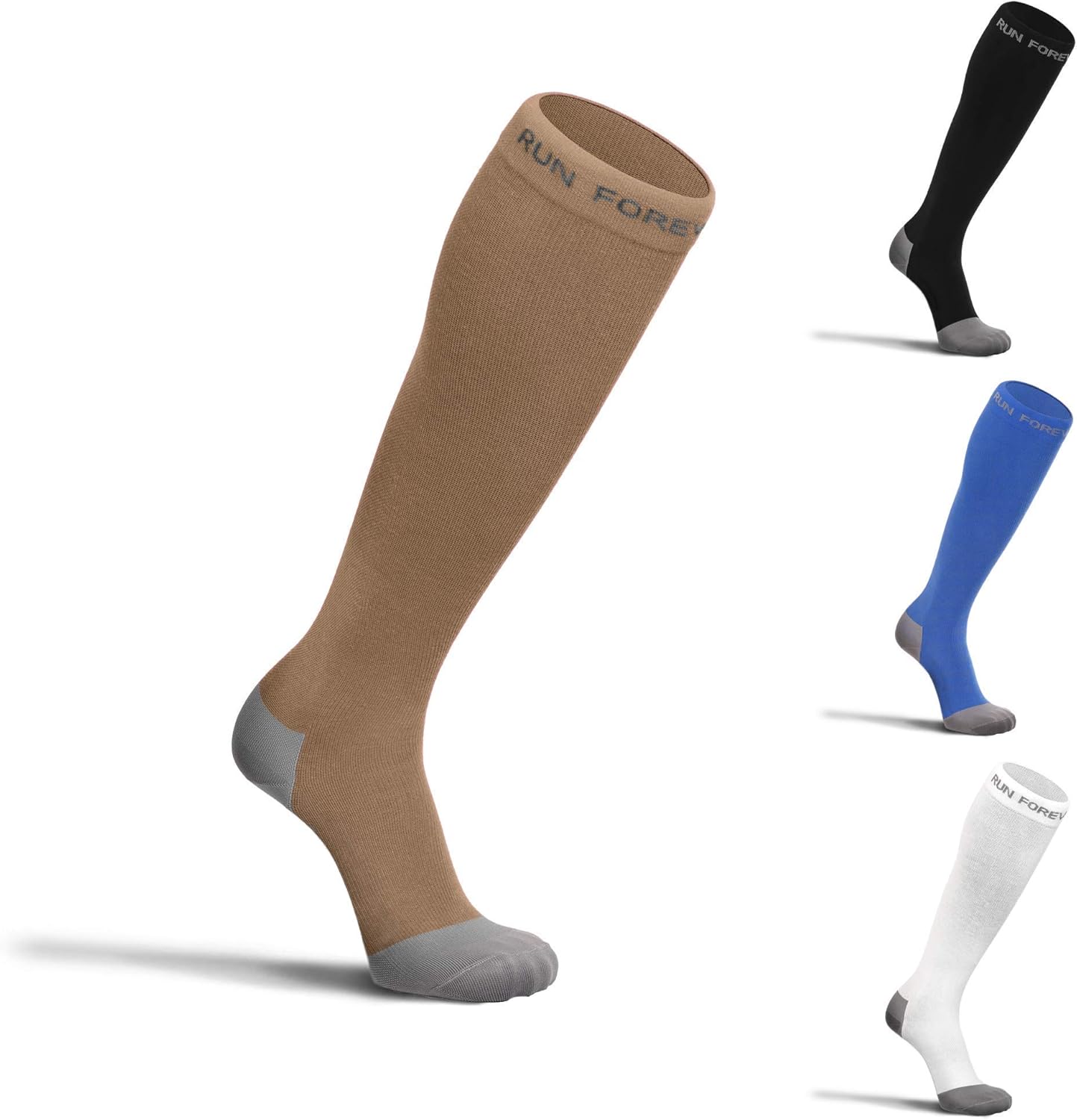 Run Forever Compression Socks for Men & Women 20-30mmHg Medical Grade ...