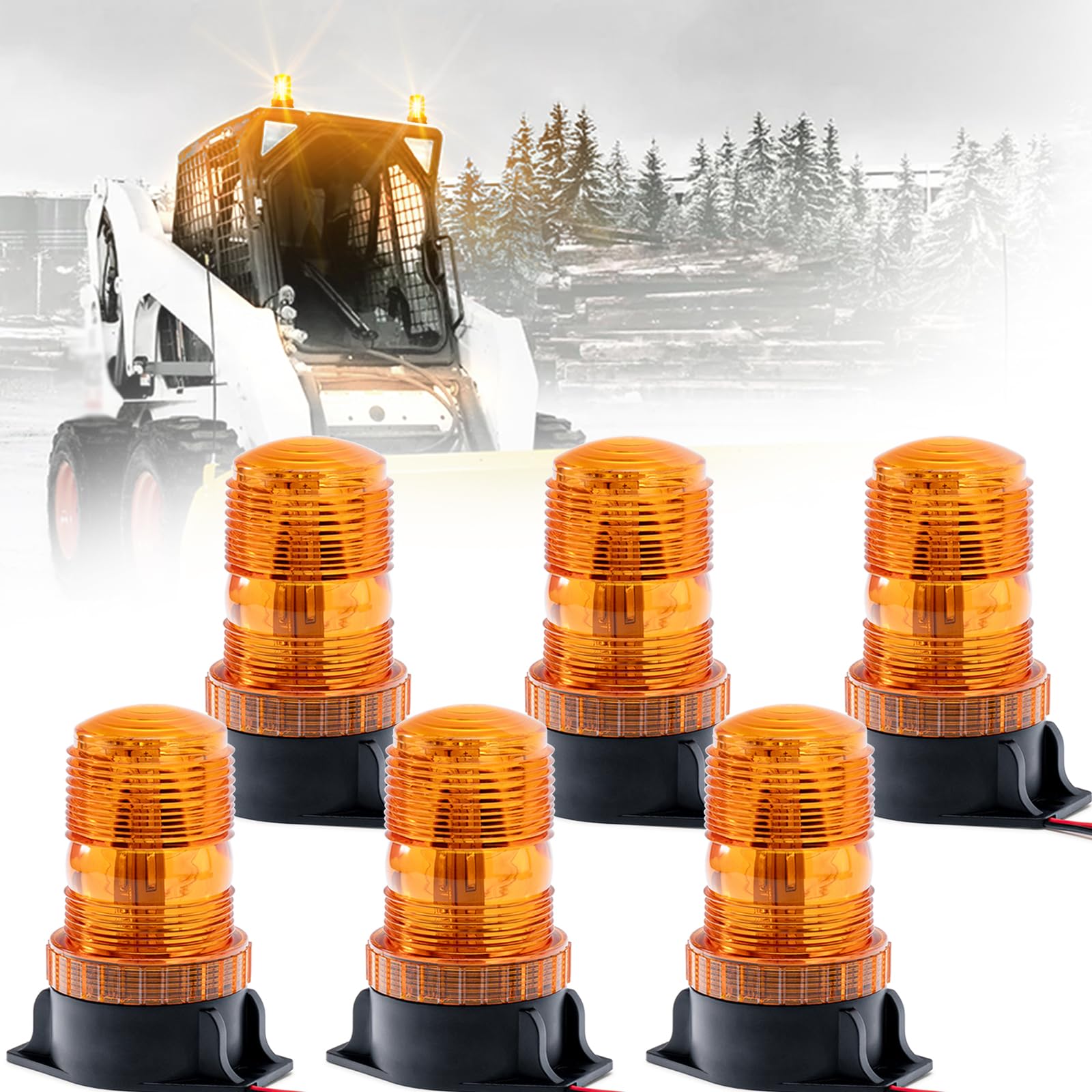 Snapklik.com : 6-Pcs 30 LEDs Amber Forklift Beacon Strobe Light ...
