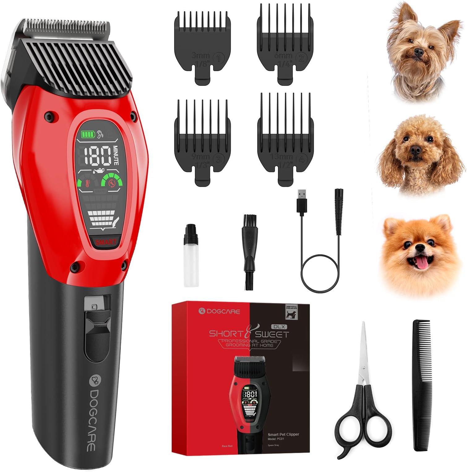 Amazon.com: DOG CARE Smart Dog Clippers, Cordless Grooming Clipper Kit ...