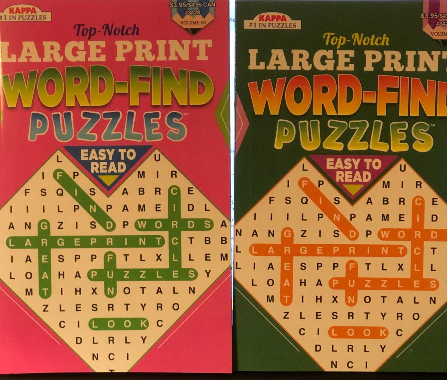 Amazon.com: KAPPA TOP-Notch Large Print Word-FIND Puzzles Bundle Two ...