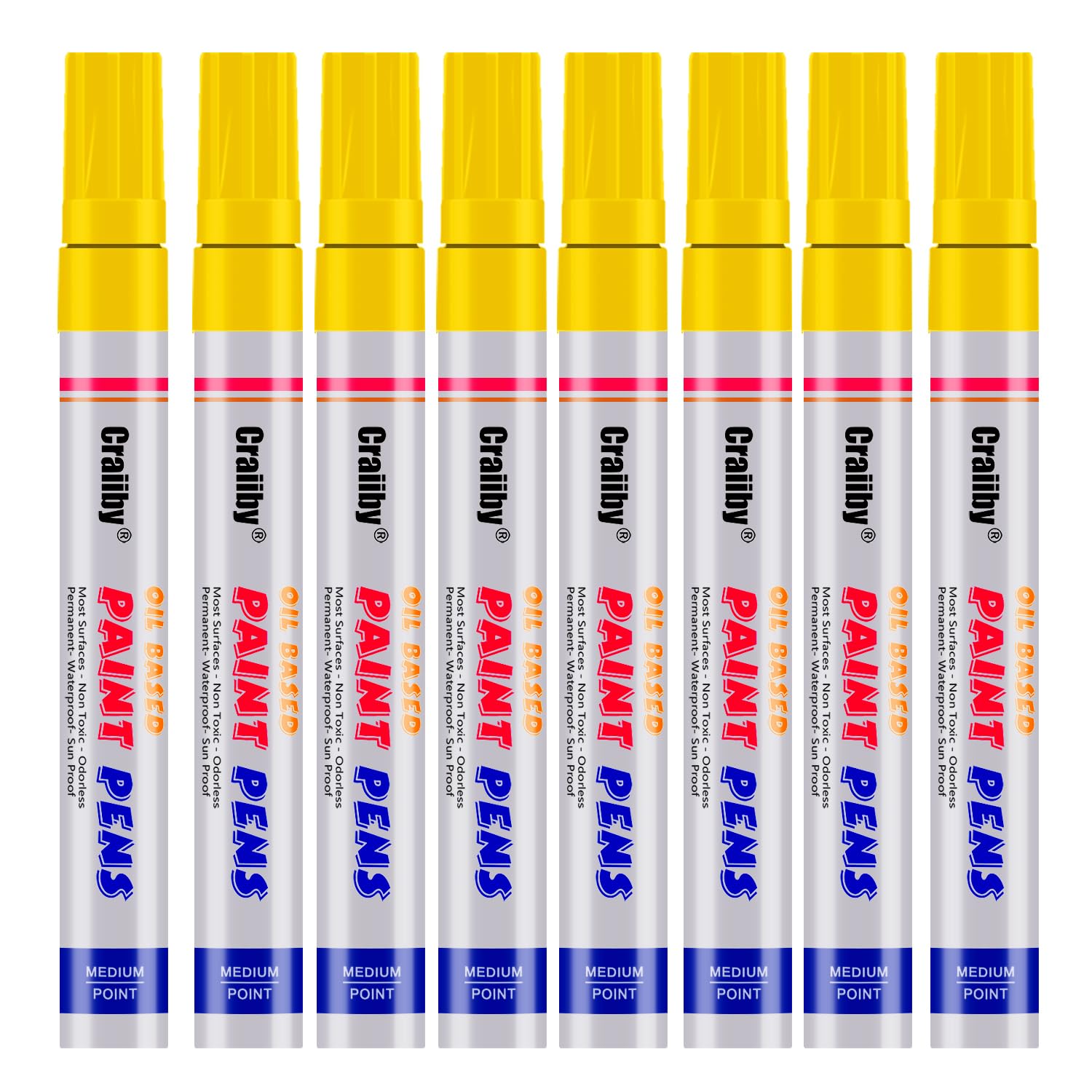 Amazon.com : Yellow Paint Markers, 8 Pack Oil-Based Waterproof Quick ...