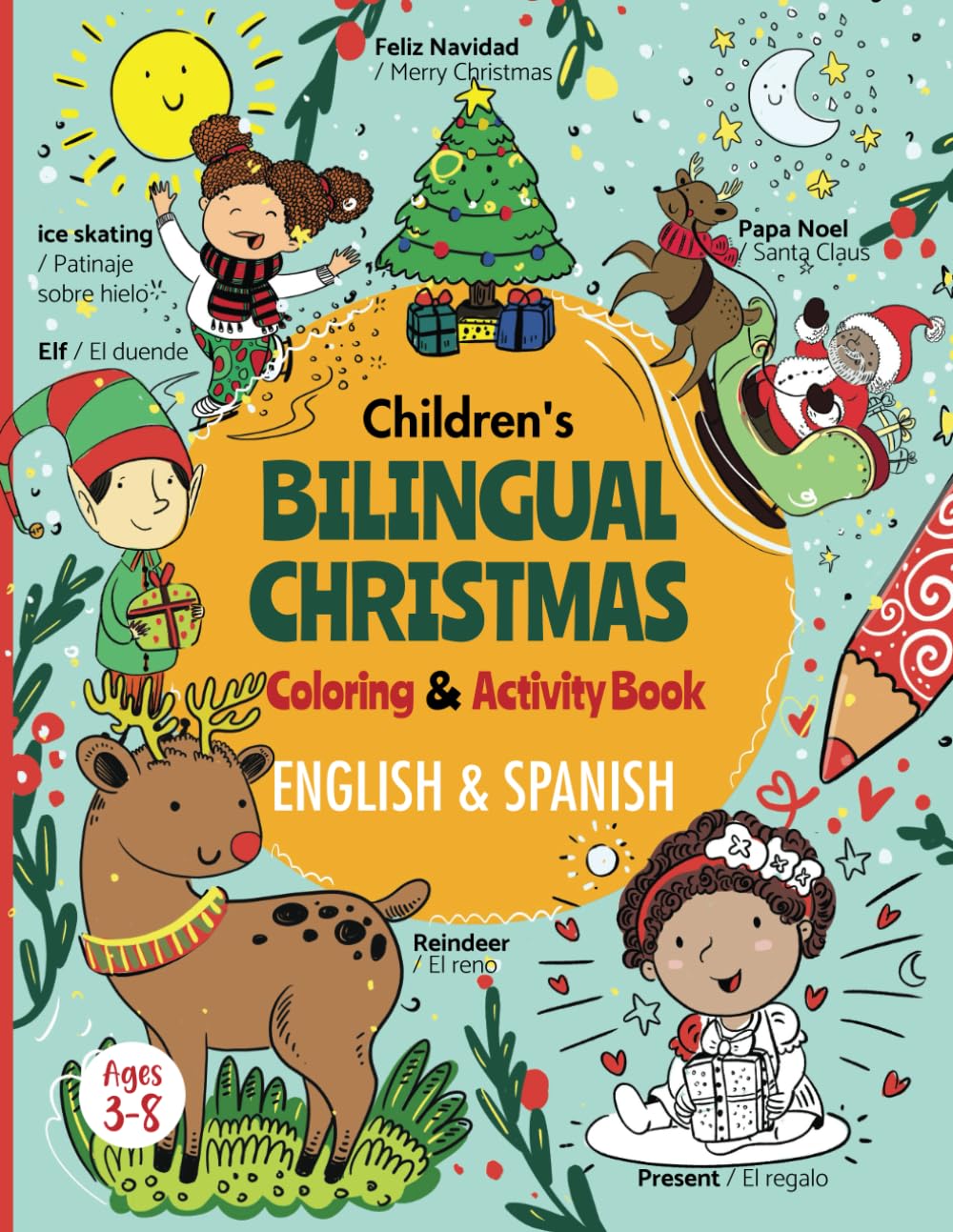 Children's Bilingual Christmas Coloring and Activity Book in English ...