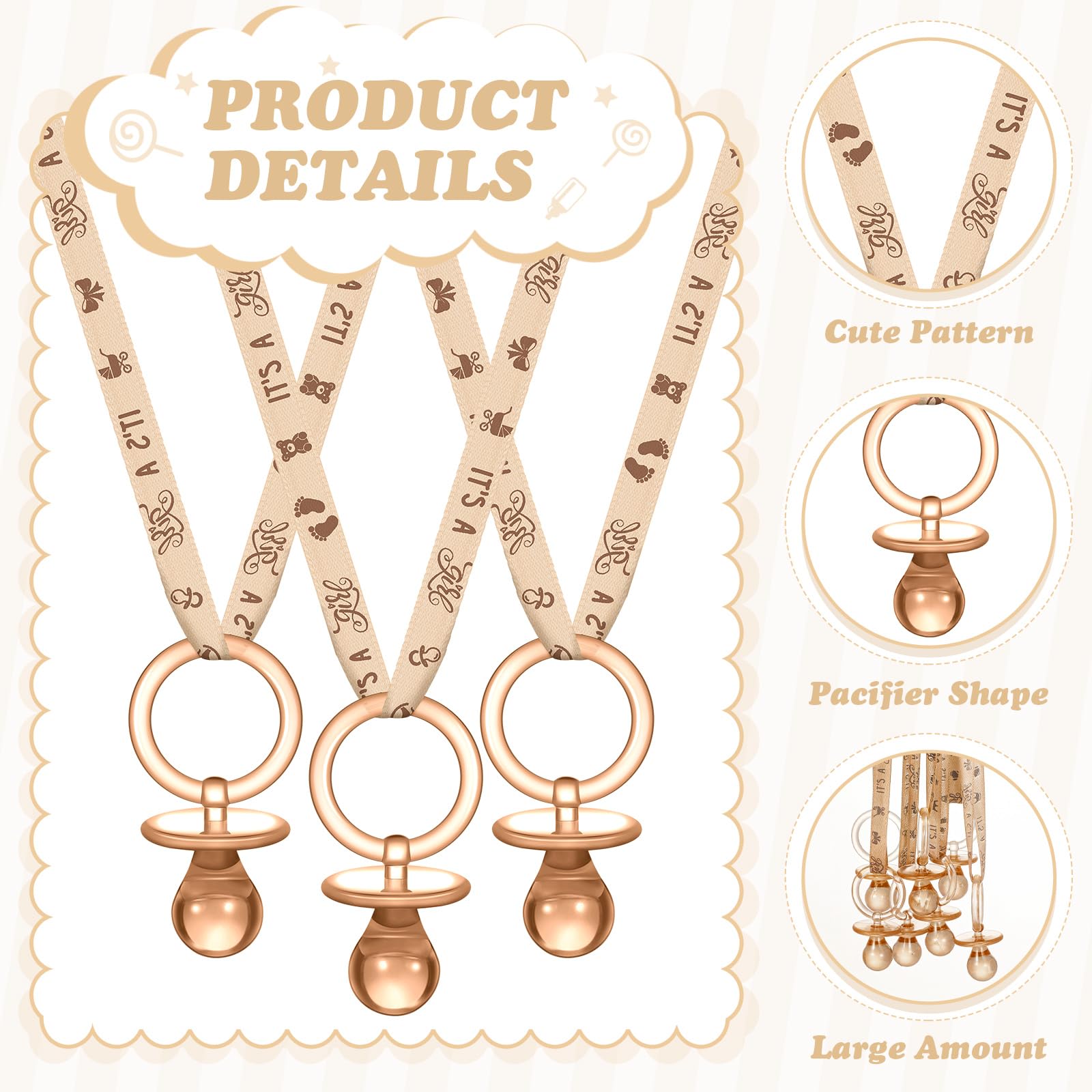 Snapklik.com : Geiserailie 36 Pcs Baby Shower Pacifiers Necklace ...