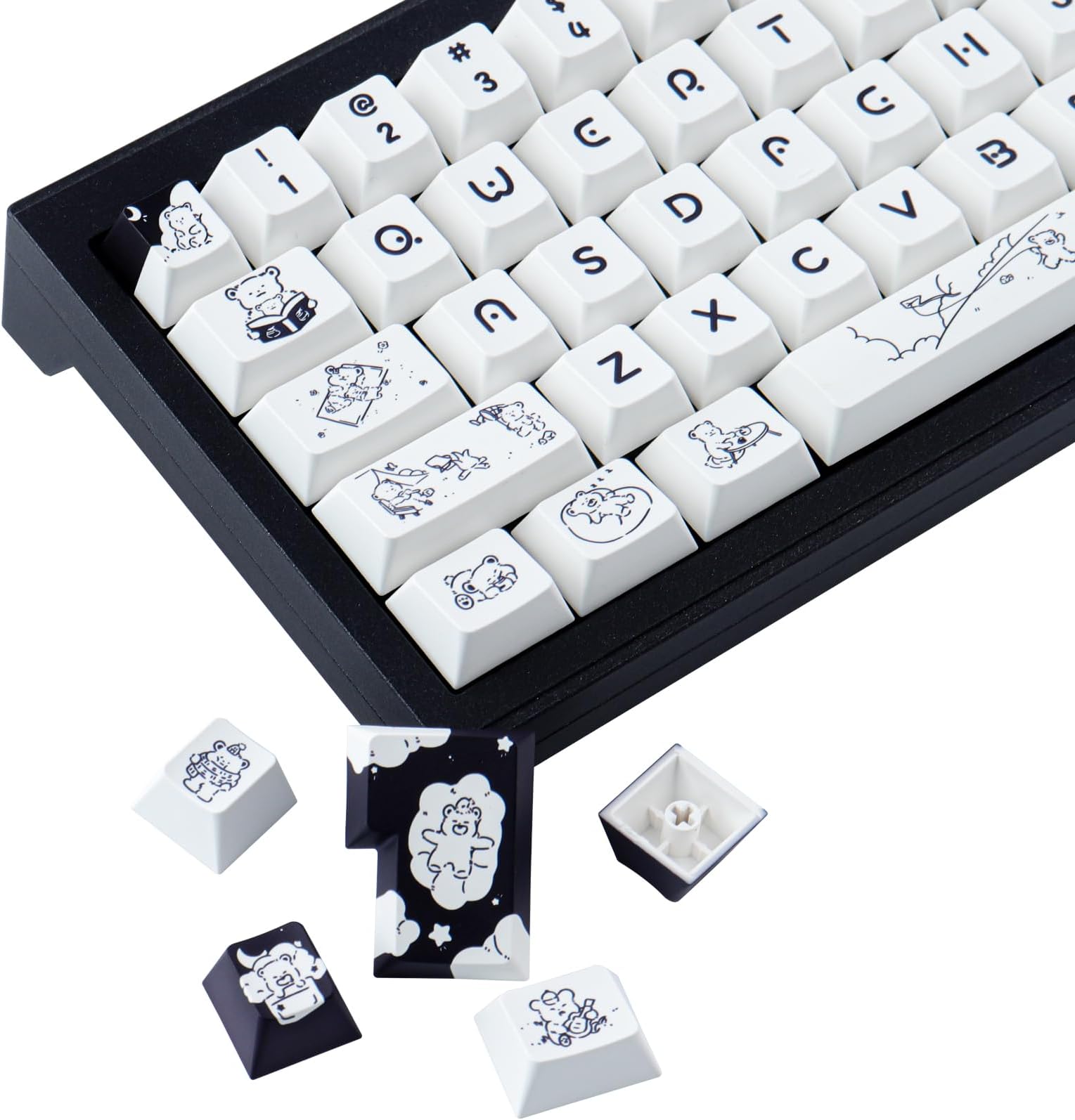 PBT Keycaps 151 Keys Custom Keycaps Cherry Profile White Keycaps Set ...