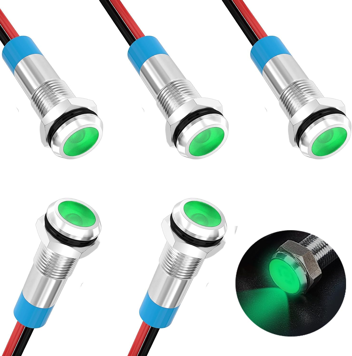 Amazon.com: smseace 5Pack 1/4''(6mm) AC/DC12-24V LED Indicator Light ...