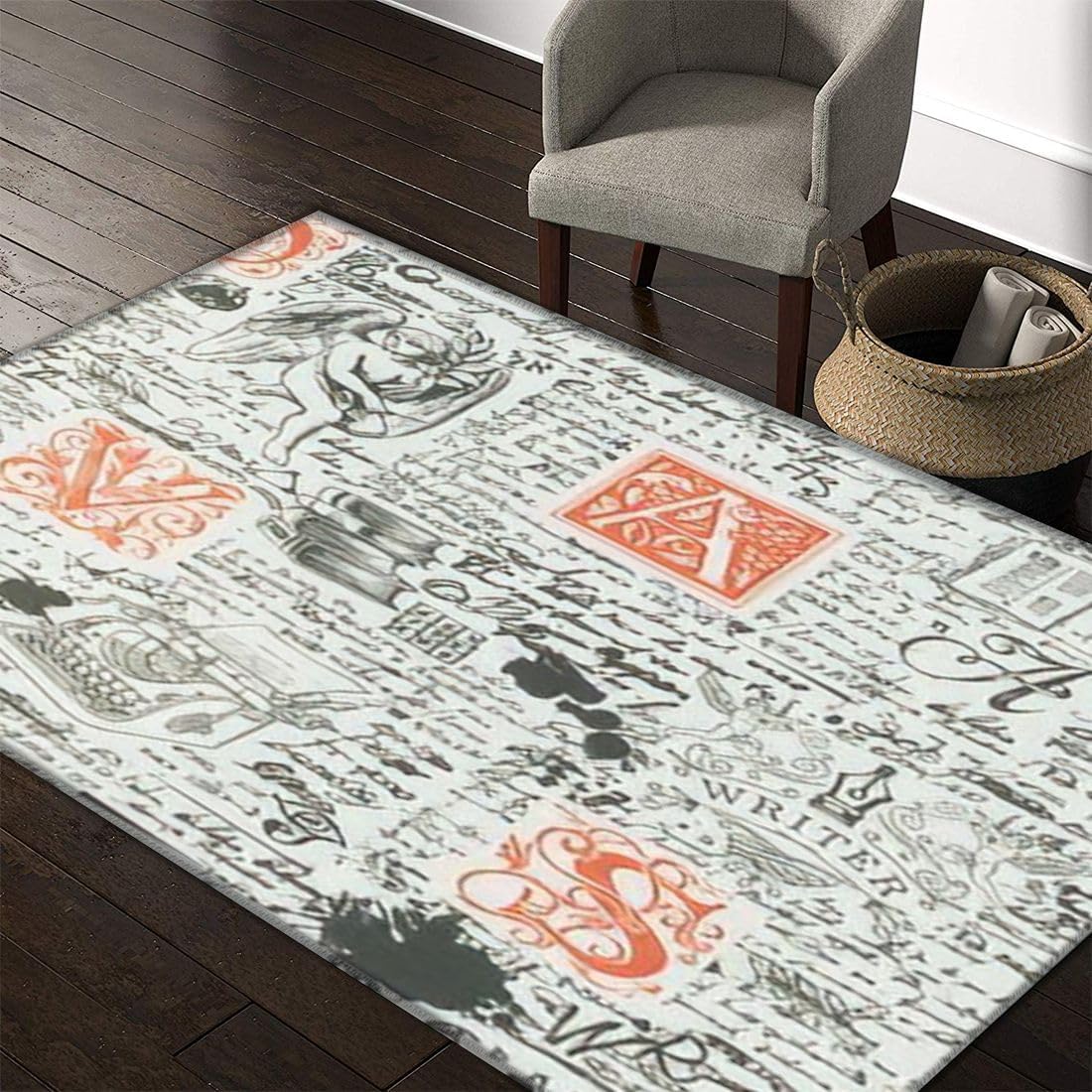 Amazon.com: Area Rug seamless pattern a writers Abstract background ...