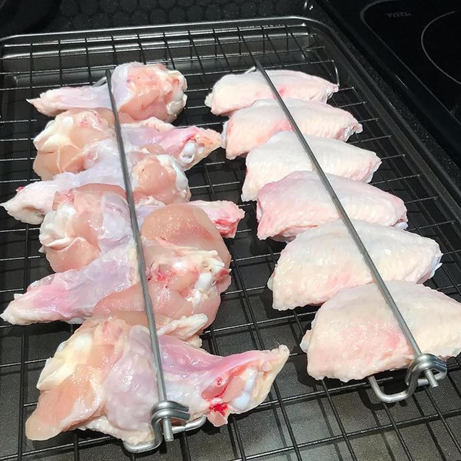 Barbecue Wing Holders Chicken Wing BBQ Grill Rails - U-Shaped Metal ...