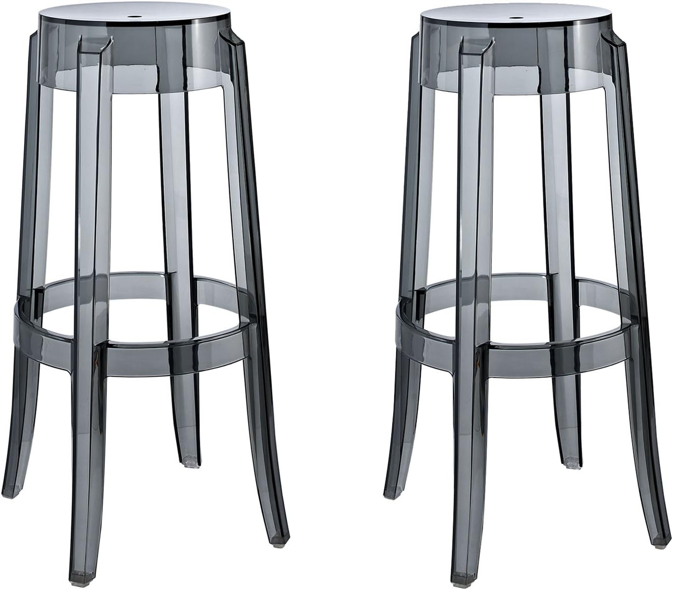 Amazon.com: Modway Casper Bar Stool Set of 2 in Smoke : Home & Kitchen