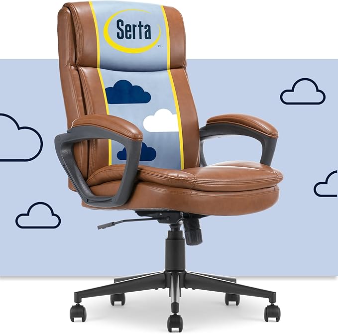 Amazon.com: Serta Comfort Ergo Executive Office Chair, Ergonomic Mid ...