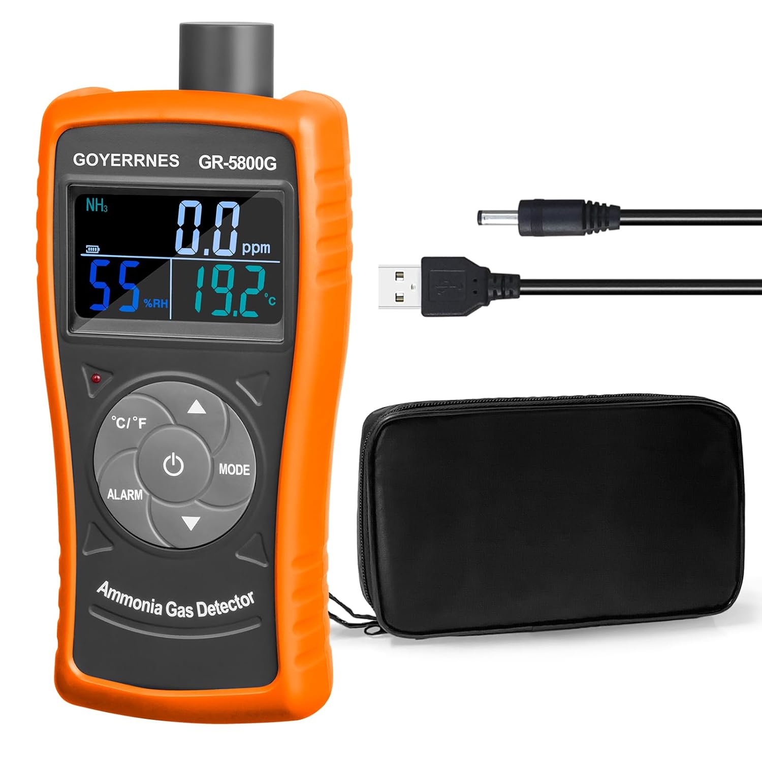 GOYERRNES Ammonia Gas Meter Detector, NH3 Gas Monitor Sensor with Range ...