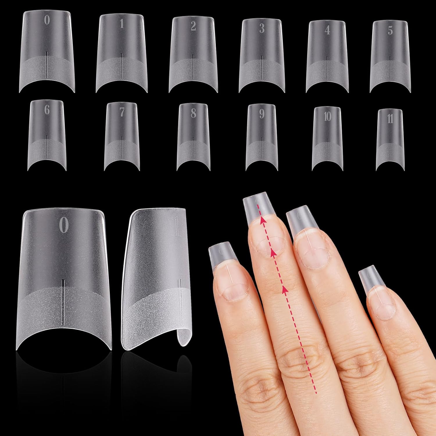 Amazon.com: LIONVISON Short Square Nail Tips, Full Matte Half Cover ...