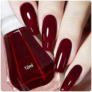 Quick-Drying Cherry Red Nail Polish - 12ml, Durable, Environmentally ...